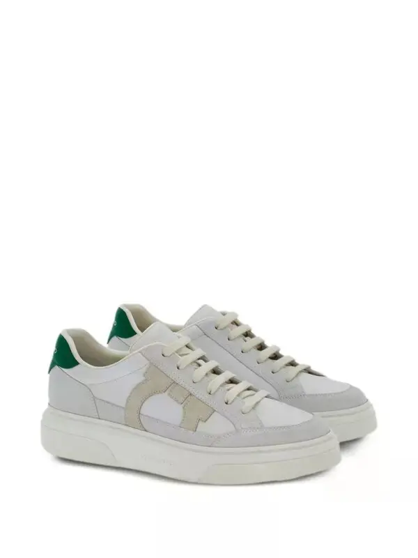 FERRAGAMO Gancini-patch Calfskin Sneakers