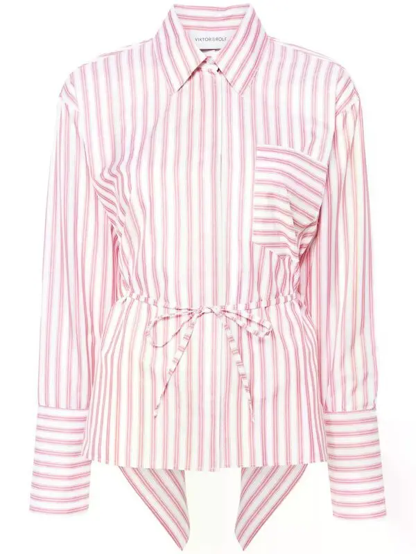 Viktor & Rolf Striped Poplin Shirt With Open Back