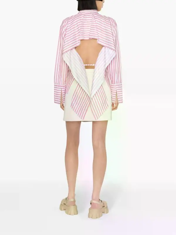 Viktor & Rolf Striped Poplin Shirt With Open Back