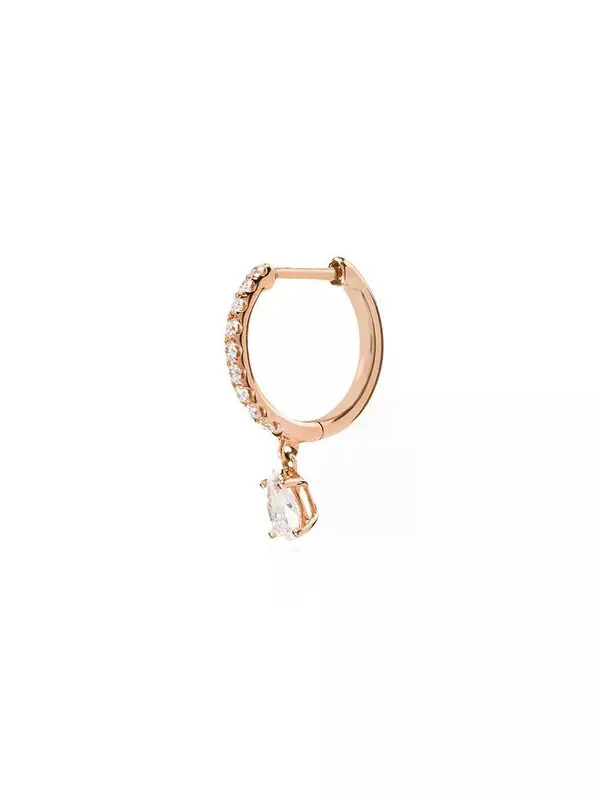 ANITA KO 18kt Rose Gold Diamond Huggie Hoop Earring - Pink