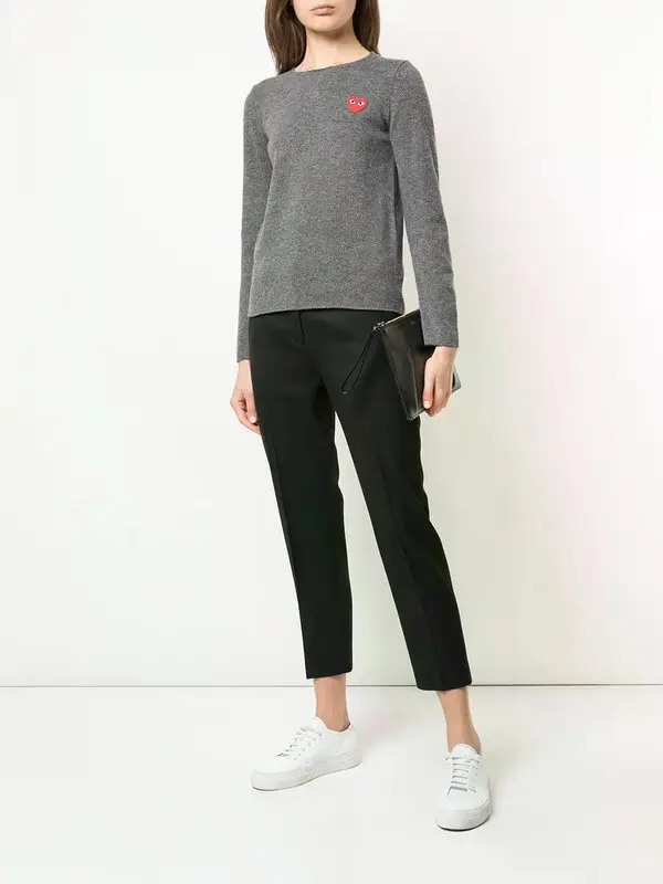 Play Comme Des Garcon Heart-appliqué Sweater