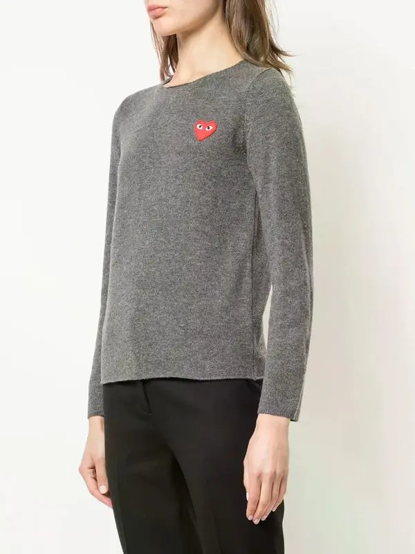 Play Comme Des Garcon Heart-appliqué Sweater