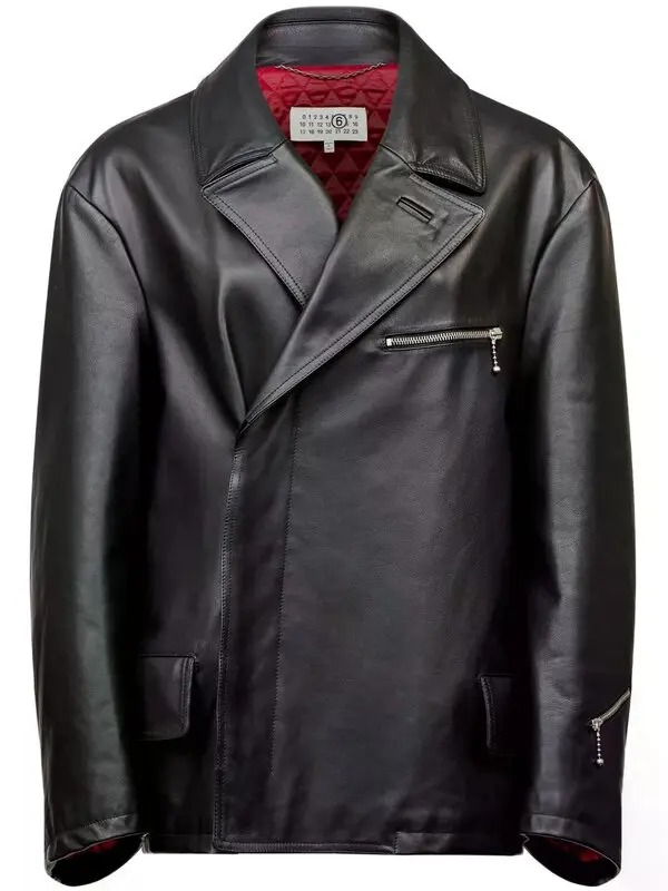 MAISON MARGIELA Zip-detailed Leather Jacket - Black