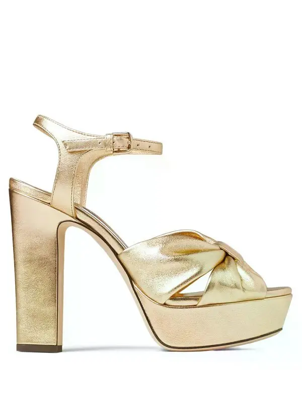 JIMMY CHOO Heloise 120mm Metallic Sandals - Gold