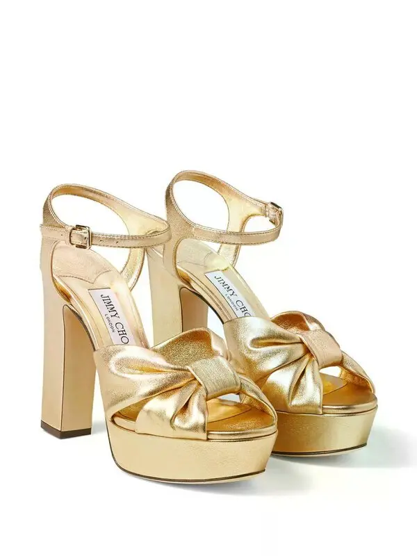 JIMMY CHOO Heloise 120mm Metallic Sandals - Gold