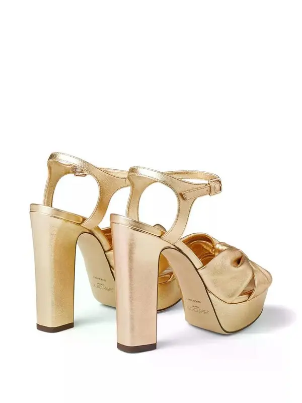 JIMMY CHOO Heloise 120mm Metallic Sandals - Gold