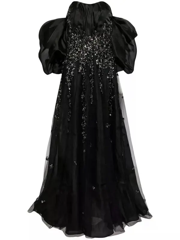SAIID KOBEISY Bead-embellished Organza Gown