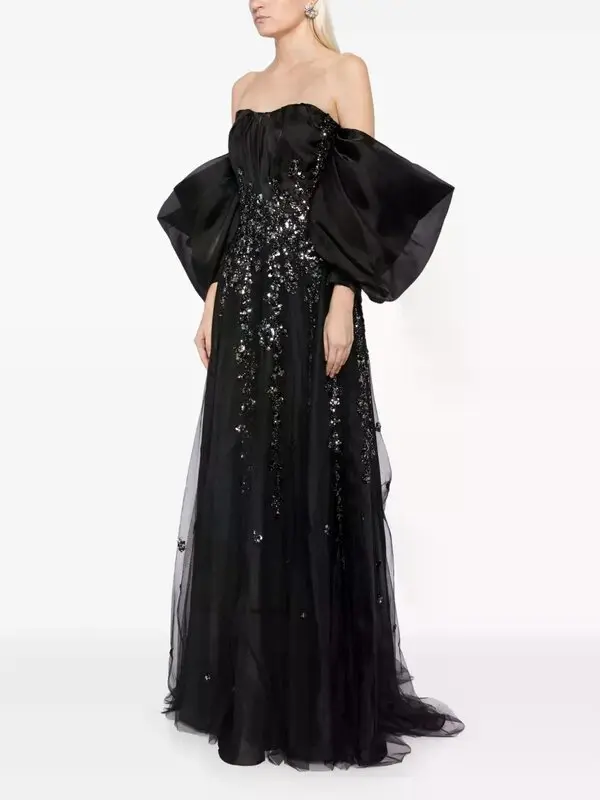 SAIID KOBEISY Bead-embellished Organza Gown