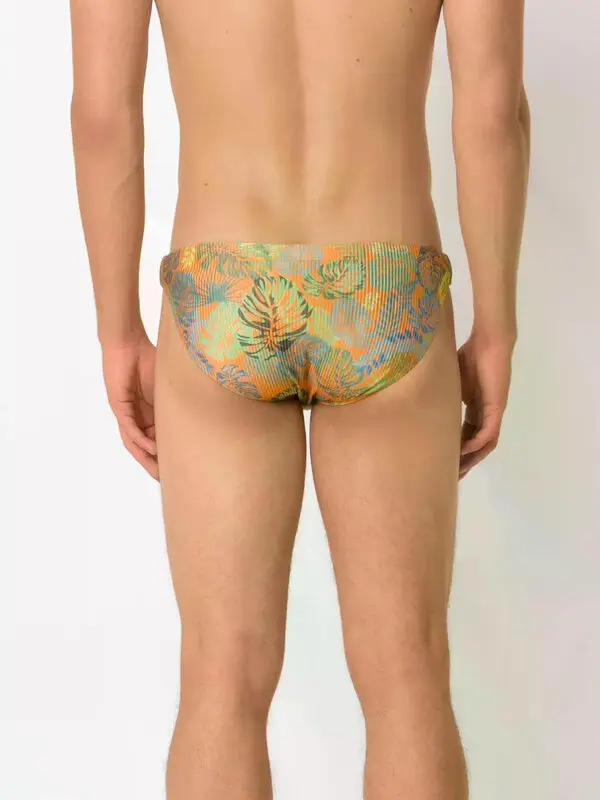 AMIR SLAMA Tropical Print Swim Briefs