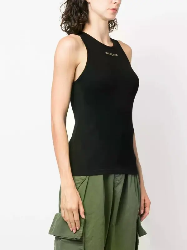 Pinko Ribbed Logo Tank Top