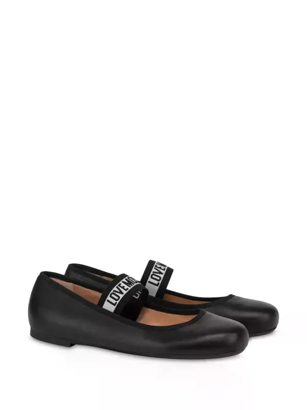 Moschino Logo-strap Ballet Flats