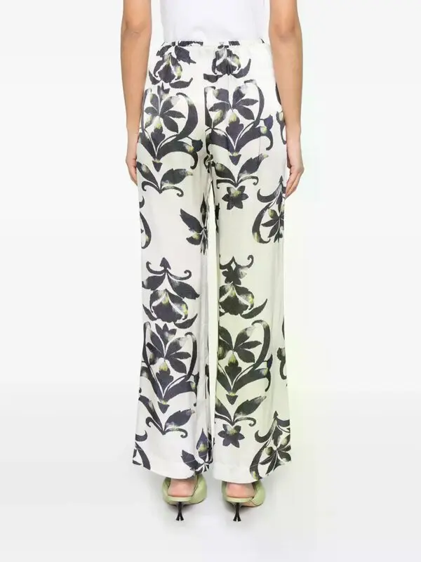 FORTE_FORTE Geometric-print Trousers - White