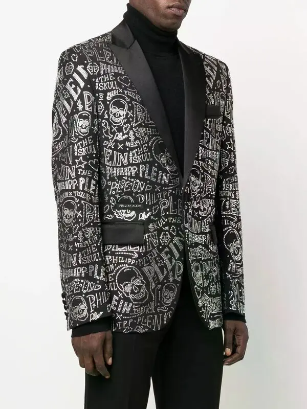 Philipp Plein Logo-embellished Single-breasted Blazer