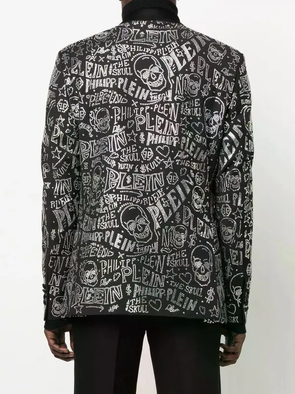 Philipp Plein Logo-embellished Single-breasted Blazer