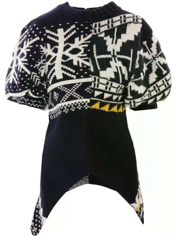 Sacai Patchwork Short-sleeve Sweater