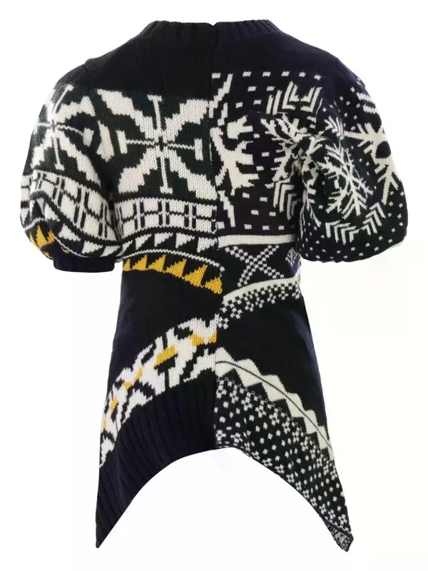Sacai Patchwork Short-sleeve Sweater