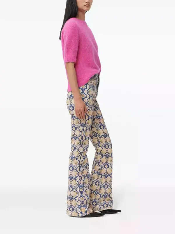 GANNI Graphic-print Straight-leg Jeans