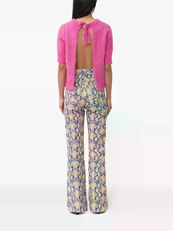 GANNI Graphic-print Straight-leg Jeans