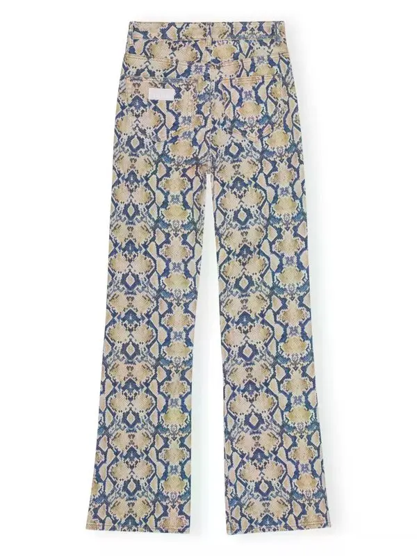 GANNI Graphic-print Straight-leg Jeans