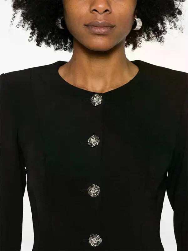 NISSA Flower-button Jacket - Black