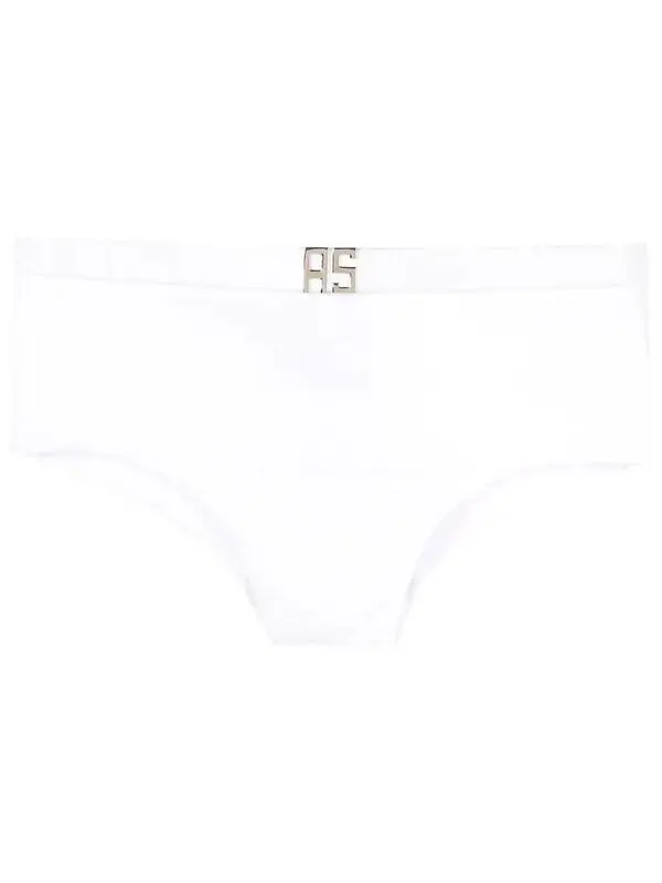 AMIR SLAMA Textured Logo-plaque Swimming Trunks - White