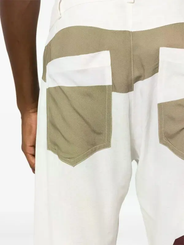 AMIR SLAMA Graphic-print Linen-blend Trousers