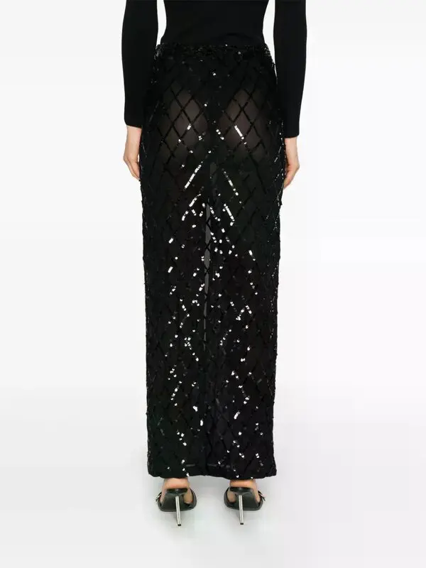 P.a.r.o.s.h Sequin-embellished Maxi Skirt - Black