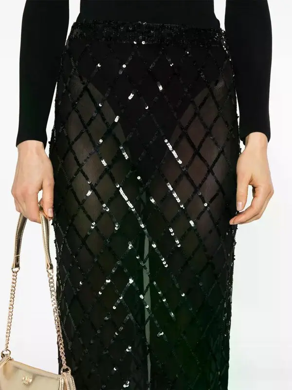 P.a.r.o.s.h Sequin-embellished Maxi Skirt - Black