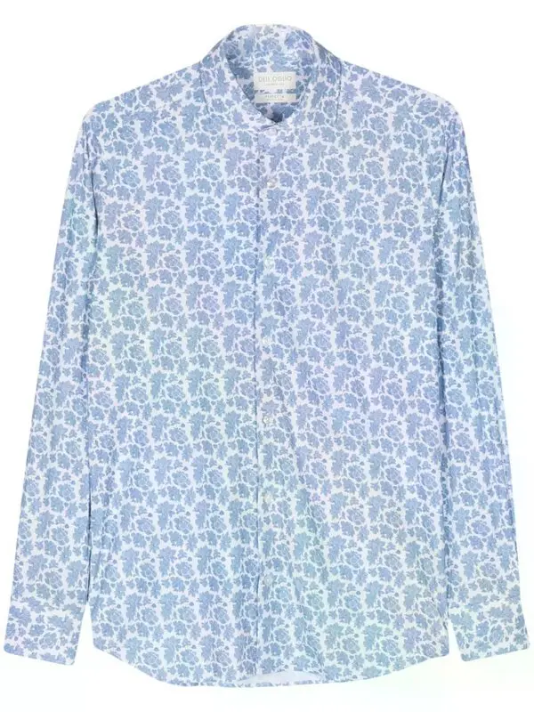 DELL'OGLIO Floral-print Long-sleeve Shirt