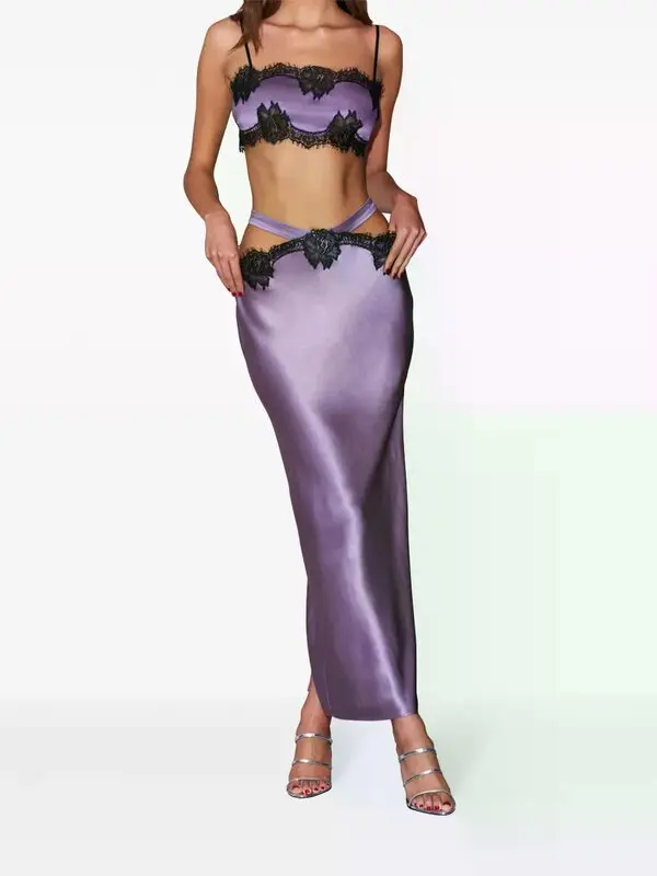 FLEUR DU MAL Lace Cut-out Skirt