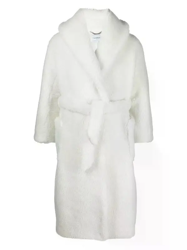 Casablanca Teddy-texture Bathrobe - White