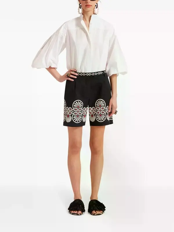 La DoubleJ Medallion-print Cotton Shorts