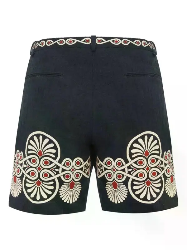La DoubleJ Medallion-print Cotton Shorts