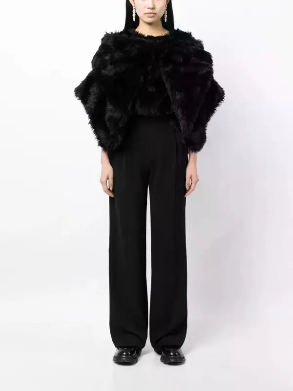 Comme Des Garçons Fur-design Cropped Blouse
