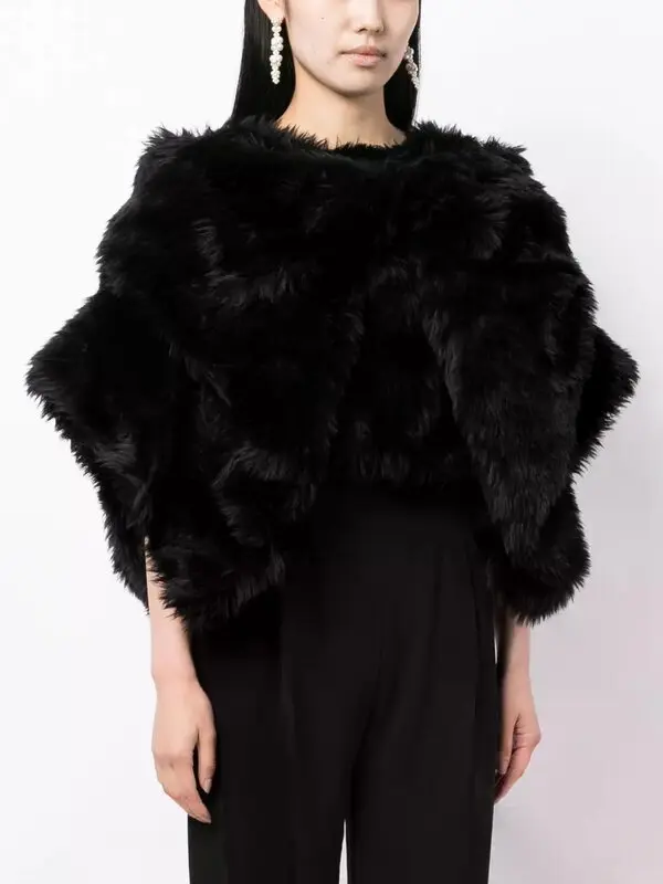 Comme Des Garçons Fur-design Cropped Blouse