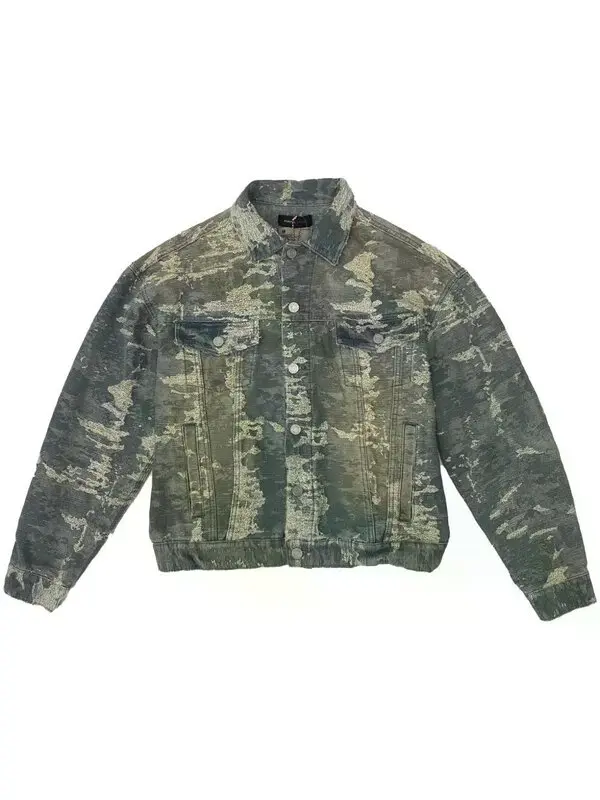 PURPLE BRAND Patterned Jacquard Denim Jacket