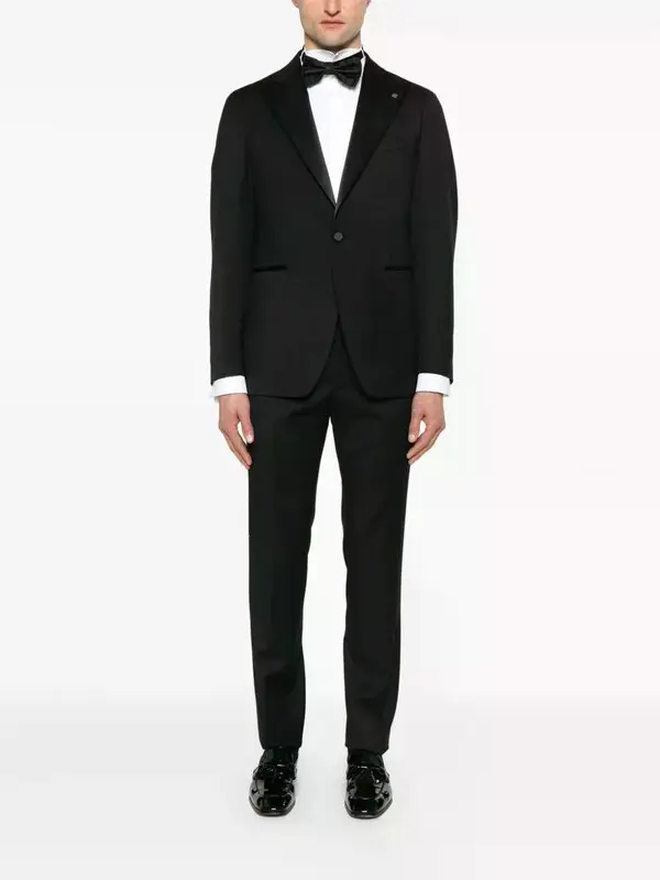 Tagliatore Brooch-detail Suit - Black