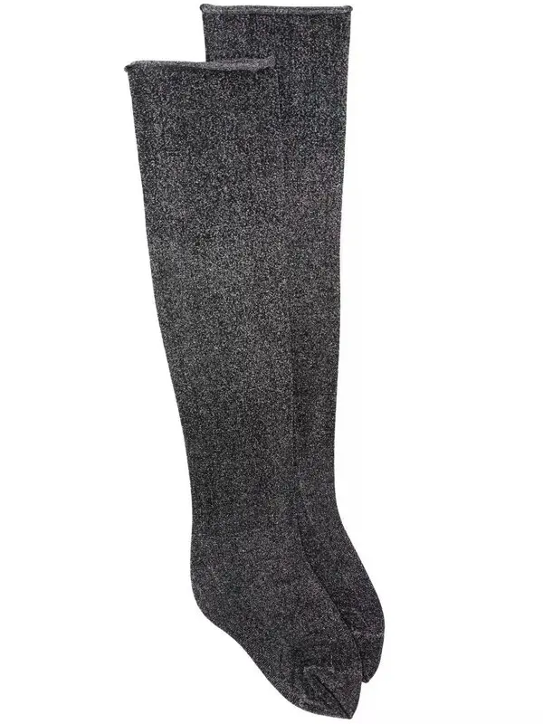 MAISON CLOSE Lurex Detail Stockings - Silver