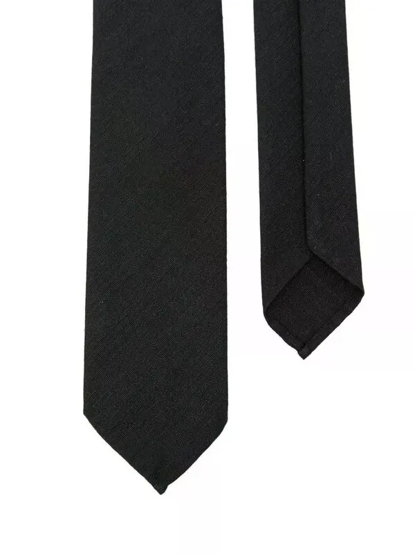 LARDINI Silk Tie - Black