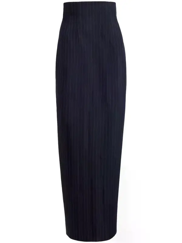 Khaite The Loxley Pinstriped Pencil Skirt