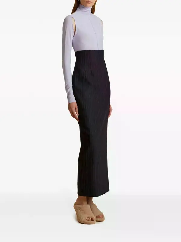 Khaite The Loxley Pinstriped Pencil Skirt