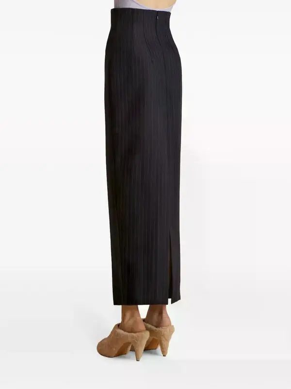 Khaite The Loxley Pinstriped Pencil Skirt