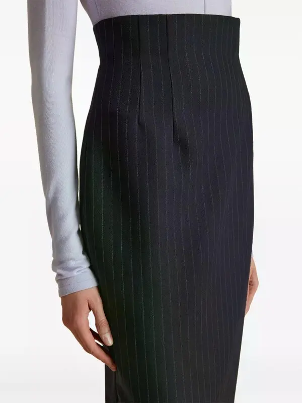 Khaite The Loxley Pinstriped Pencil Skirt