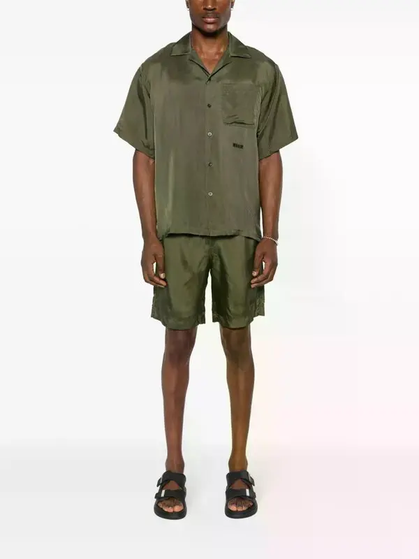 MSGM Embroidered-logo Track Shorts