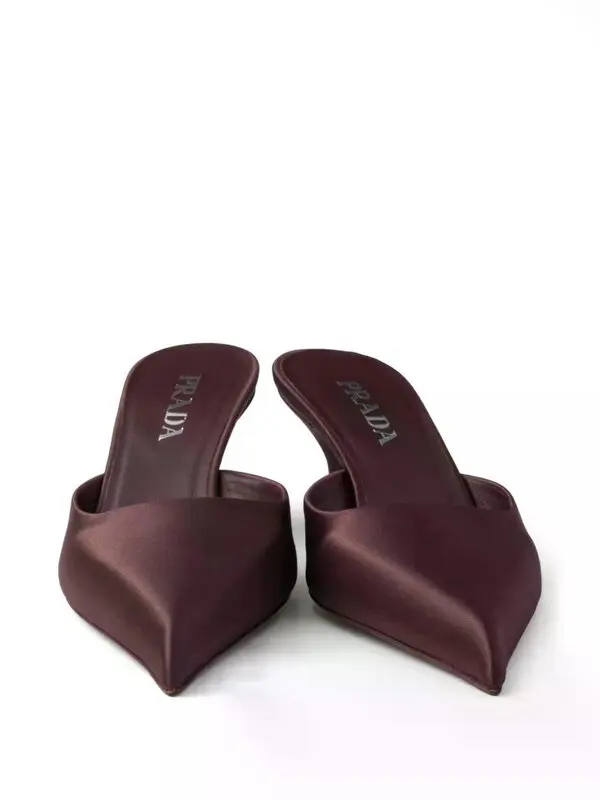 Prada Satin Mules - Red