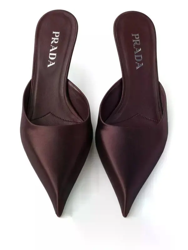 Prada Satin Mules - Red