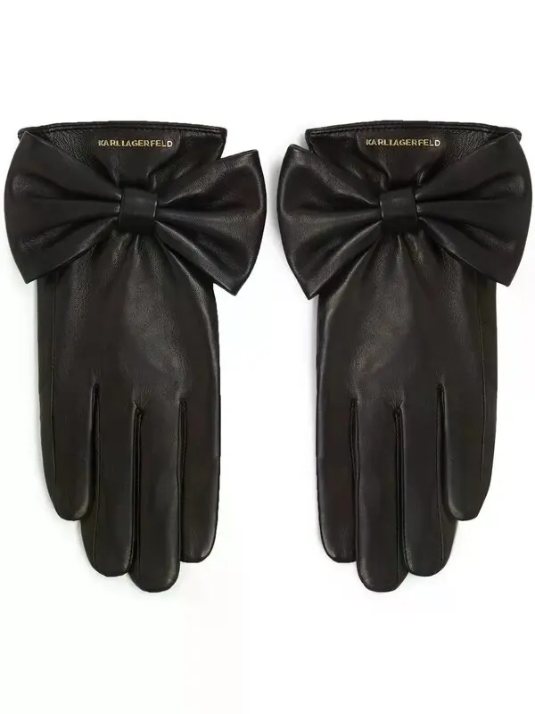Karl Lagerfeld Kl Studio Bow Gloves - Black