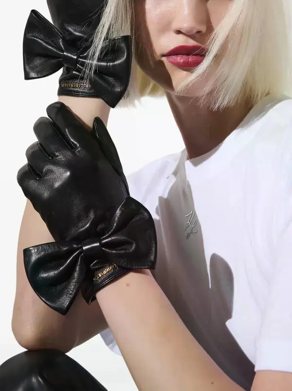 Karl Lagerfeld Kl Studio Bow Gloves