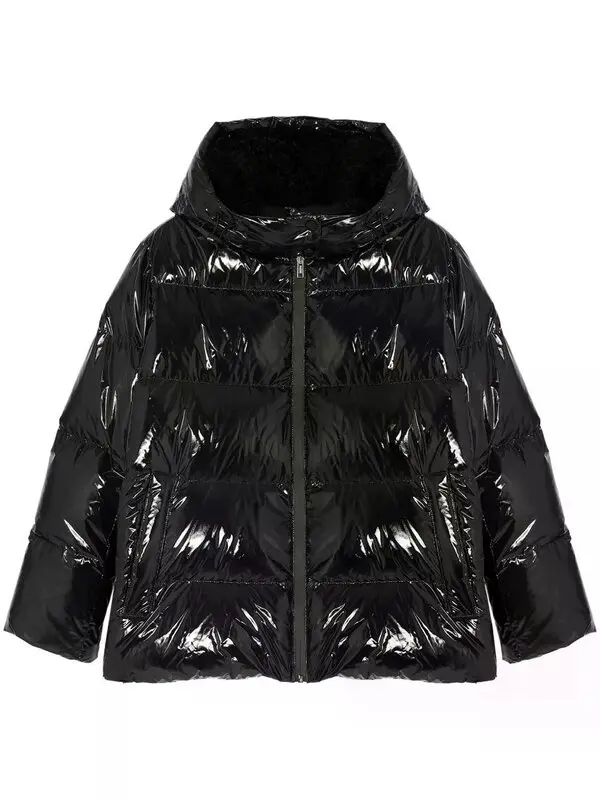 YVES SALOMON Duck-down Padded Jacket With Lambskin Trim