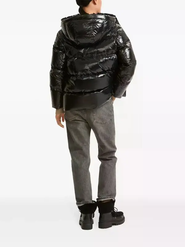 YVES SALOMON Duck-down Padded Jacket With Lambskin Trim